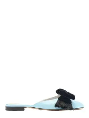 Valentino Garavani Reinette Bow-detail Satin Mules - Blue
