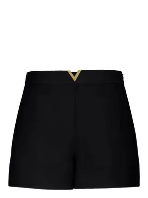 VALENTINO Logo-Detail Crepe-Couture Shorts