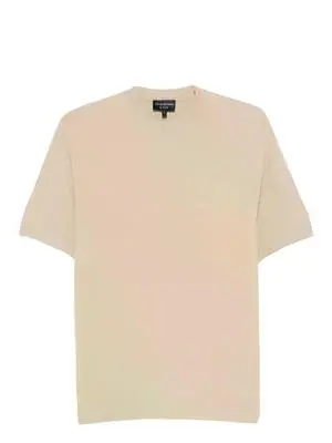 Emporio Armani Textured Short-sleeve T-shirt - Neutrals