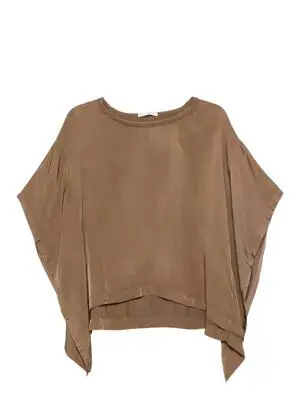 High Draped Top - Brown