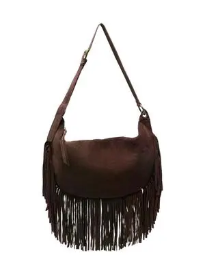 VICOLO Fringe Shoulder Bag - Brown
