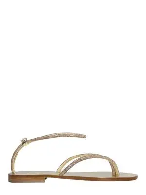 EDDI CUOMO Crystal-embellished Ankle-strap Sandals - Gold