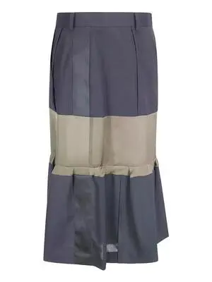 Sacai Paneled Pleated Mini Skirt - Blue