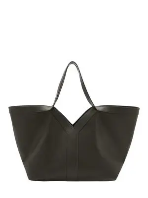 Saint Laurent Large 'y' Leather Tote - Brown