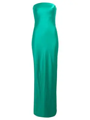 CULT GAIA Perla Strapless Silk-Blend Satin Maxi Dress