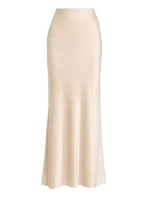 THE SEI Silk-satin Maxi Skirt - Beige