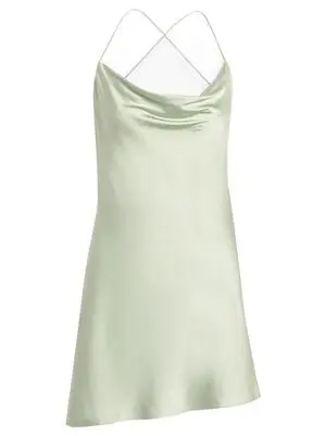 kate in green dress Zapaka Women Light Green Bridesmaid Dress Halter Satin A-Line Cut Out  Wedding Party Dress – ZAPAKA main image 0