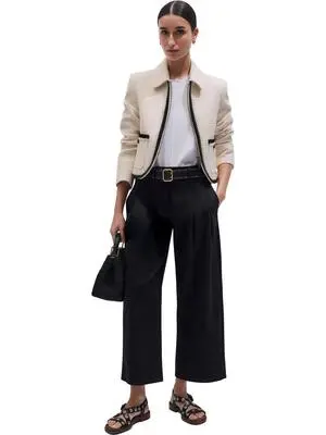 ME+EM Straight Crop Pleat Front Trousers