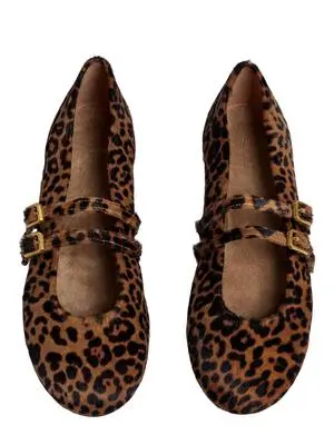 ME+EM Leopard Print Ballerina - Dark Brown Multi