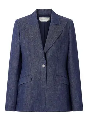 Gabriela Hearst Leiva Darted Linen-chambray Blazer - Blue
