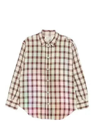 RÓHE Check-pattern Oversized Shirt - Neutrals