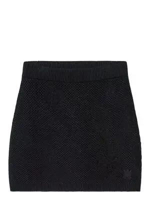 Amiri Mini Crochet Skirt - Black