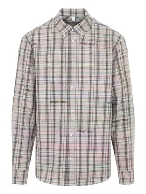 Off-White Check Logo Shirt - Neutrals