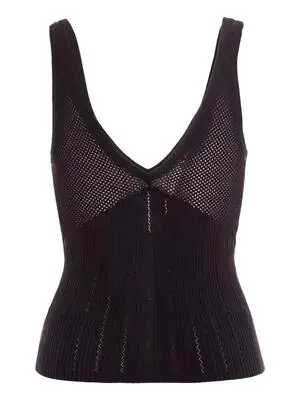 SESSUN V-neck Knit Top - Black