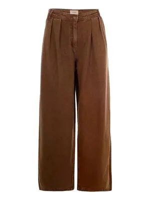 SESSUN Pleated Baggy Trousers - Brown