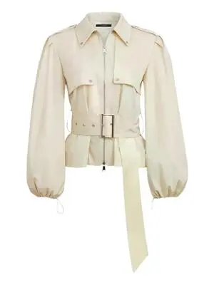 TOCCIN Belted Zip-front Jacket - Neutrals