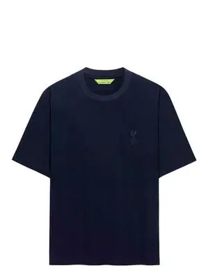 Shanghai Tang Embroidered-logo T-shirt - Blue