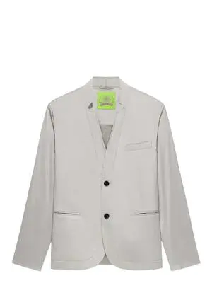 Shanghai Tang Button-up Jacket With Notched Lapels - Grey