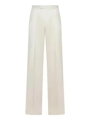 TOM FORD Double-pleat Silk Palazzo Trousers - Neutrals