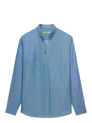 Shanghai Tang Mandarin-collar Shirt - Blue