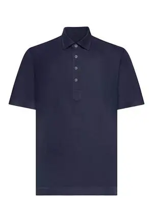 Zegna Buttoned Polo Shirt - Blue