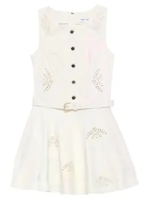 SELF-PORTRAIT Cutout Belted Mini Dress - Neutrals