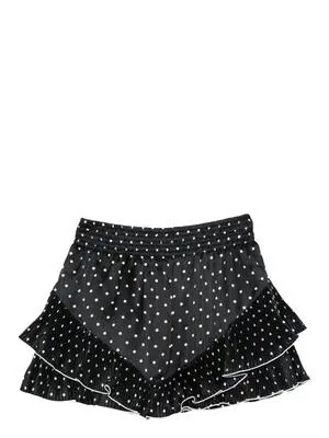 SELF-PORTRAIT Polka-dot Pleated Shorts - Black