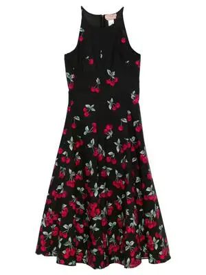 TWINSET Cherry Print Sleeveless Maxi Dress - Black