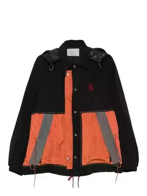 Kolor Colour-Block Hooded Jacket Black