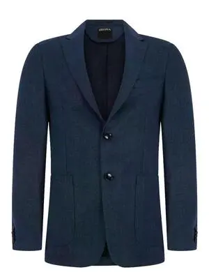 Zegna Button Patch-pocket Blazer - Blue