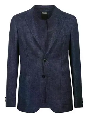 Zegna Notched-lapels Blazer - Blue