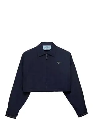 Prada Navy Poplin Blouson Jacket - Blue
