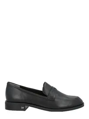STUART WEITZMAN Calfskin Penny Loafers - Black
