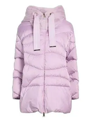 Herno Puffer Jacket With Plush Trims - Purple