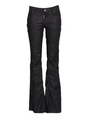 Dsquared2 Flared Jeans With Fringed Hem - Black