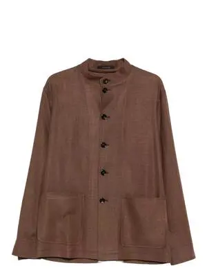 Tagliatore Button Patch Pocket Jacket - Brown