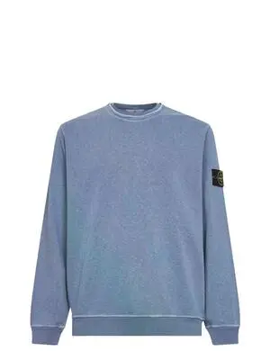 Stone Island Stone Island Cotton Crewneck Sweatshirt With Removable Badge Blue