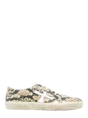Premiata Crocodile-effect Sneakers - Neutrals