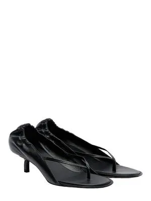Jacquemus Leather Thong Sandals - Black