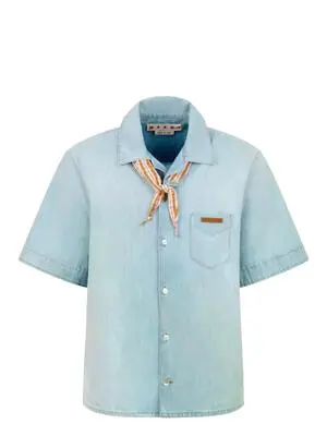 Marni Pocket Checked-tie Shirt - Blue