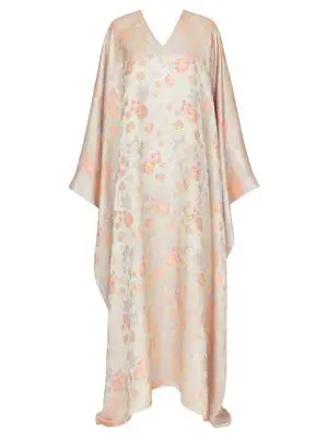 DIMA AYAD Floral Print Maxi Kaftan - Pink