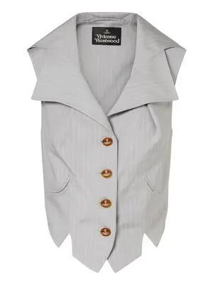 VIVIENNE WESTWOOD Vivienne Westwood Meryl Pinstripe Cotton Vest Grey