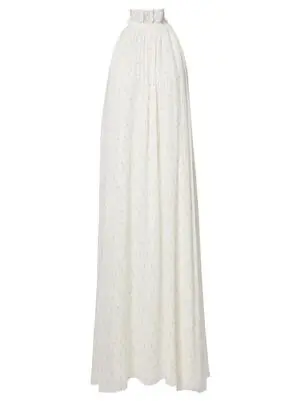 XU ZHI Polka-dot Silk-blend Maxi Dress - Multicoloured