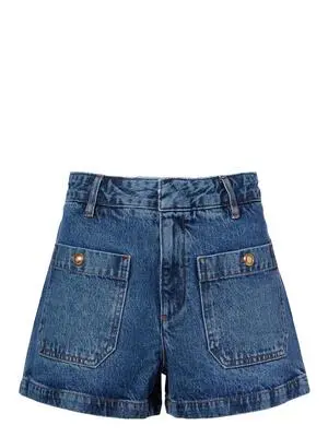 FRAME Cruise High-Rise Denim Shorts Blue