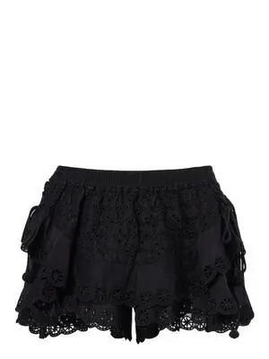 Isabel Marant Étoile Neis Cotton And Silk Shorts - Black