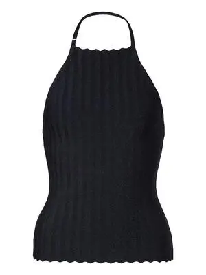 Jacquemus Tablier Knitted Halterneck Top - Blue