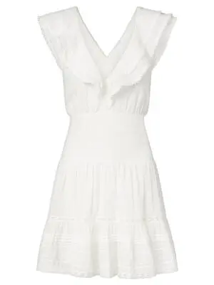 Poupette St Barth Della Ruffled Minidress - White