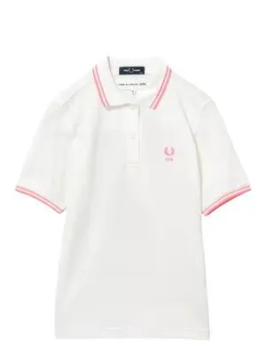 Comme Des Garçons Embroidered-logo Polo Shirt - White