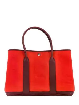 Hermès Garden Party 36 Tote Bag Toile And Leather Red