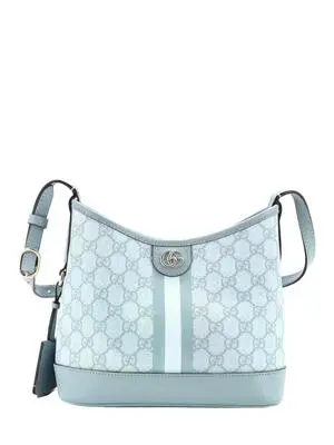 Gucci Ophidia Open Bucket Bag Gg Coated Canvas With Leather - Blue